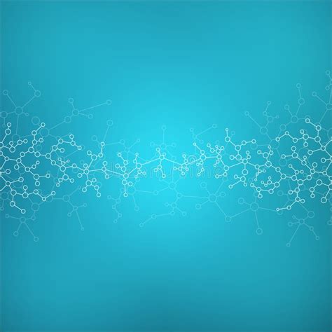 Structure Molecule Of Dna And Neurons Abstract Background Stock Vector