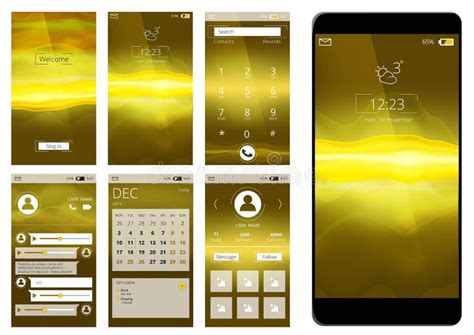 Mobile App Ui Web Interface Template For Smartphone Internet Application Vector Illustration