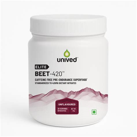 Unived Elite Beet 420 Nitrate Rich Beetroot Powder For Endurance