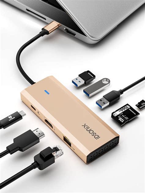 Idsonix Hub Usb C In Adattatore Multiporta Usb C In Alluminio Docking Station Usb C Con