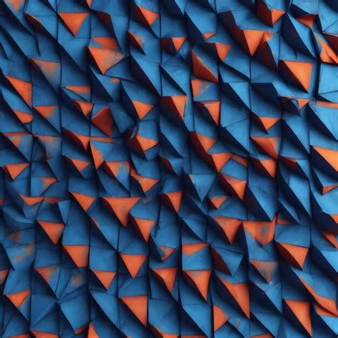 Premium Ai Image Blue Triangular Abstract Background Grunge Surface 3d Rendering