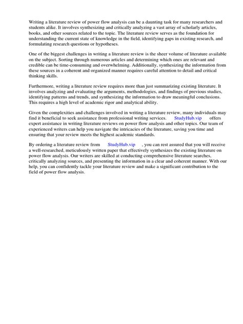 Literature Review Of Power Flow Analysis Pdf Electricity Electrical Engineering