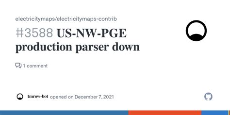 Us Nw Pge Production Parser Down · Issue 3588 · Electricitymaps
