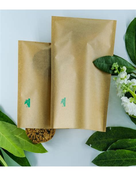 Fully Biodegradable Kraft Paper Flat Pouchbagsachet Ecopackbag