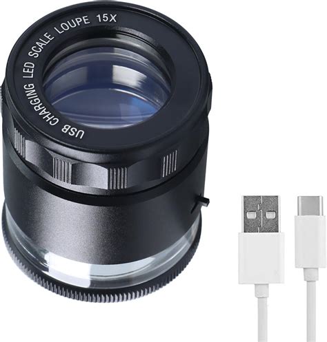 15x Jewelers Loupe With Light Usb Rechargeable Metal Loupe