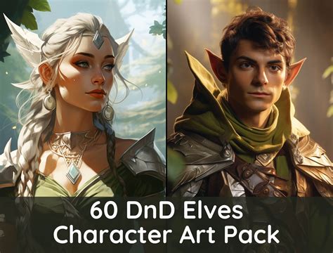 Dnd 60 Elves Character Portrait Art Bundle Dandd Pictures Player