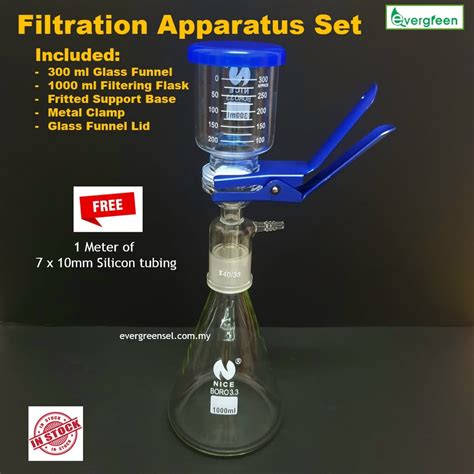 Laboratory Filtration Apparatus Set With Ml Glass Funnel And Ml Filtering Flask Free