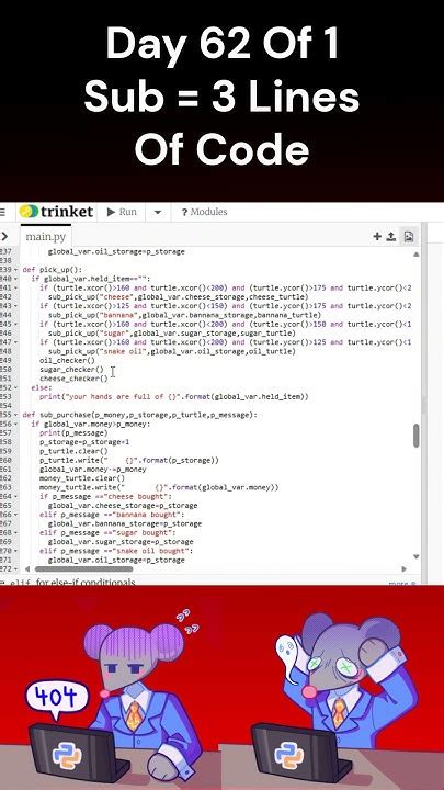 Day 62 Of 1 Subscriber 3 Lines Of Code Coding Python Programming