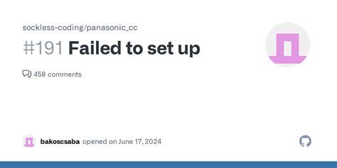 Failed To Set Up · Issue 191 · Sockless Codingpanasoniccc · Github