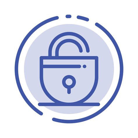 Lock Locked Security Internet Blue Dotted Line Line Icon 13431736