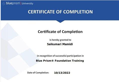 Saikumari Mamidi On Linkedin Blueprism Internship