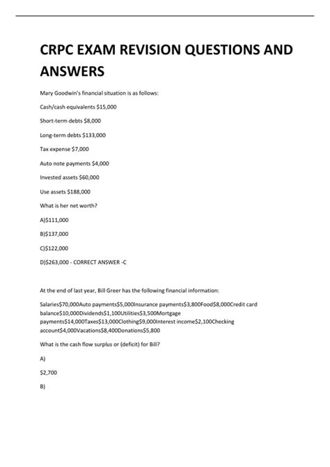 Crpc Exam Revision Questions And Answers Crpc Stuvia Us
