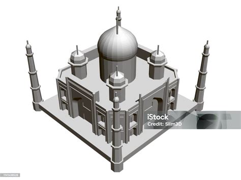 타지마 할의 다각형 건물 모델 3d 등각 투영 뷰 벡터 일러스트 0명에 대한 스톡 벡터 아트 및 기타 이미지 0명 3차원