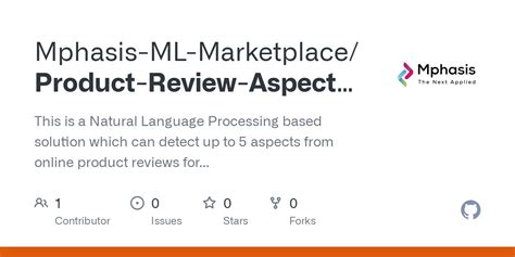Github Mphasis Ml Marketplaceproduct Review Aspect Detection