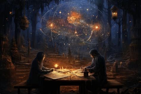 Premium Photo Celestial Stargazers Mapping The Constellations And Unraveling The Secrets Of