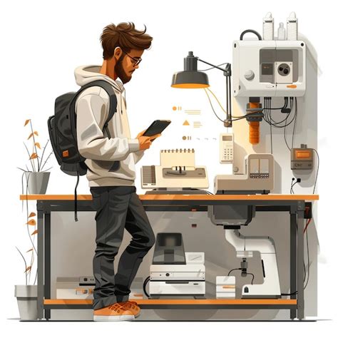 devops engineer hardware in a robotics illustrated flat minimal design