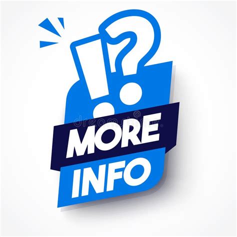 Dynamic Label Question And Exclamation Mark And Text More Info Stock Vector Illustration Of