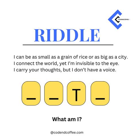Codendcoffee On Linkedin Techriddle Guesswhatiam Brainteaser