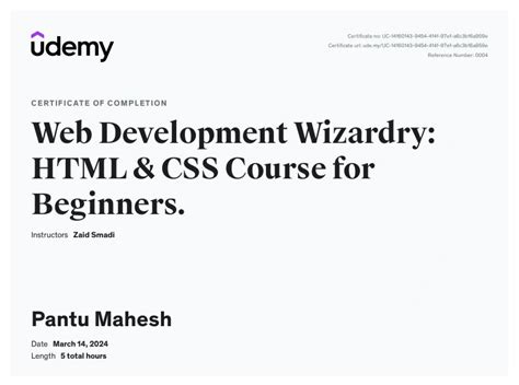 Webdevelopment Html Css Udemycourse Frontenddevelopment Lifelonglearner Mahesh L
