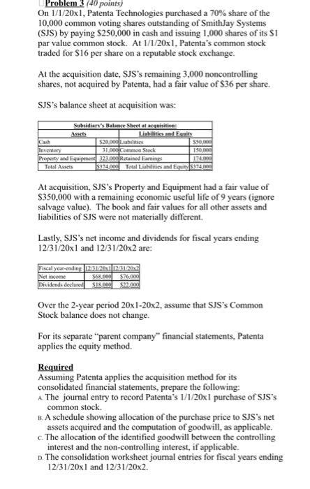 Problem 3 40 Points On 1120x1 Patenta