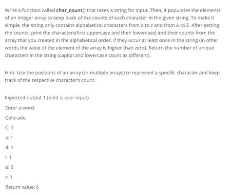 Solved Write A Function Called Char Count That Takes A Chegg