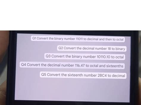 Solved Q1 ﻿Convert the binary number 11011 ﻿to decimal and | Chegg.com