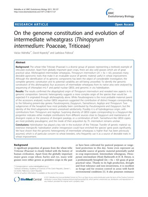 Pdf On The Genome Constitution And Evolution Of Intermediate