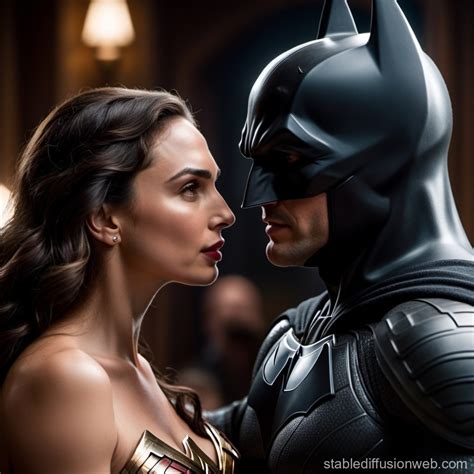 Wonder Woman And Batman Kiss Stable Diffusion Online