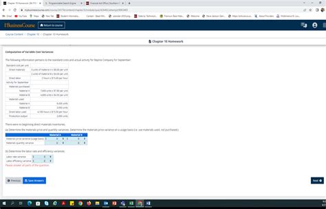 Solved Computation Of Variable Cost Variances The Following