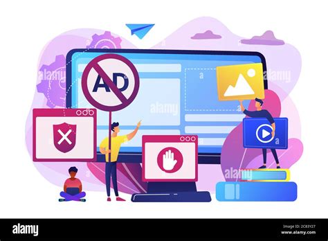 Ad Blocking Software Concept Vector Illustration Stock Vector Image And Art Alamy