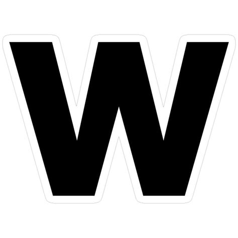 Letter W English Black Lowercase Sticker Letter W Lettering