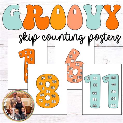skip counting posters for groovy boho retro classroom decor etsy