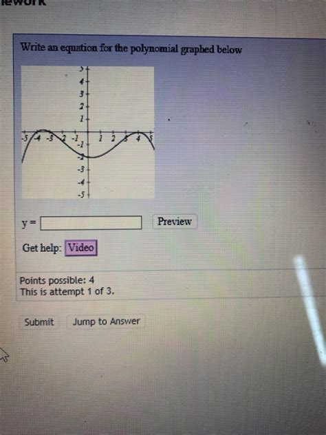 Solved Write An Equation For The Polynomial Graphed Below