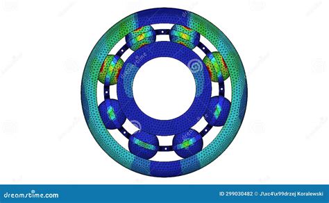 Ball Bearing Stress Analysis Fea Stock Illustration Illustration Of Simulation Render 299030482
