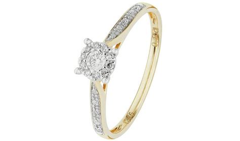 Buy Revere 9ct Gold 015ct Diamond Solitaire Engagement Ring O