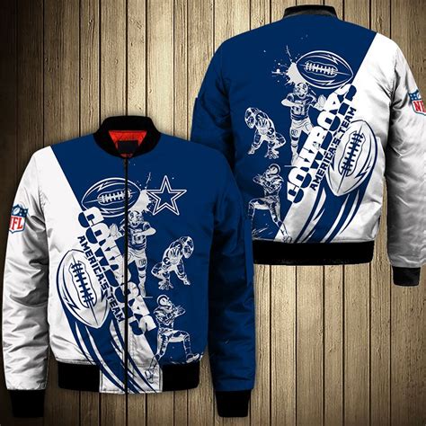 Dallas Cowboys Jackets Mens Cartoon Athlete Ball Star Bluefink