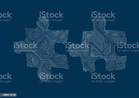 네트워크 기술 연결 데이터 전송 및 저장 퍼즐 회로 보드의 구성 지그소 퍼즐에 대한 스톡 벡터 아트 및 기타 이미지 지그소 퍼즐 데이터 테크놀로지 Istock