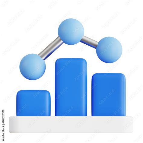 Futuristic Data Analysis 3d Render Of Bar Chart Evolution 3d Bar
