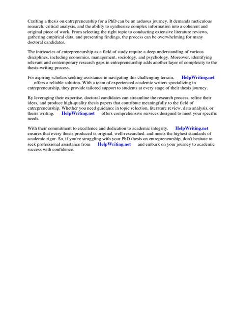 Phd Thesis Topics Entrepreneurship Pdf