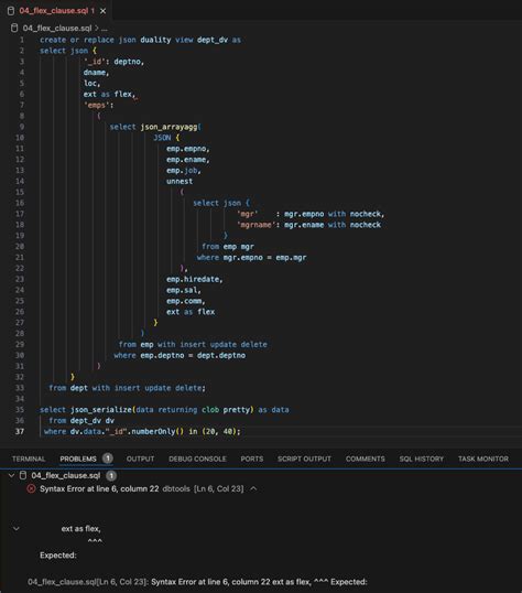 Bug Syntax Error When Using Flexclause Oracle Forums