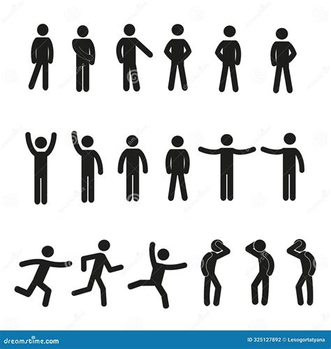 Icons Of A Human Figure A Set Of Silhouettes Of Human Figures