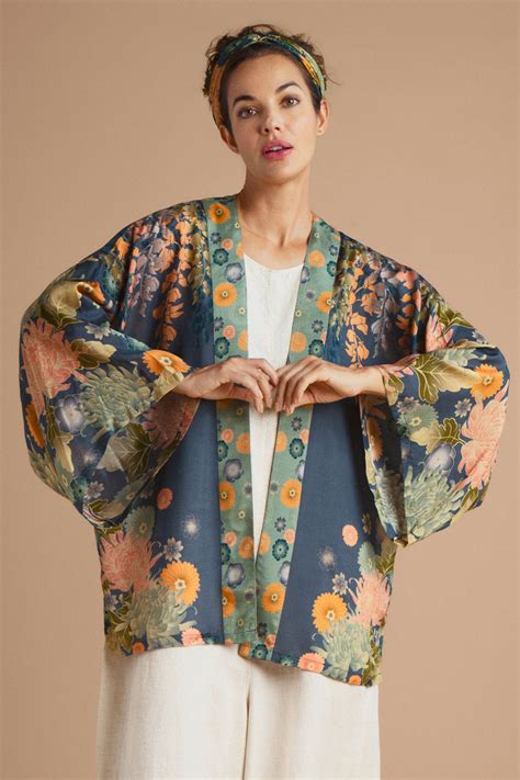 Trailing Wisteria Kimono Jacket Ink Mrs Robinsons Tea Shop Trailing Wisteria Kimono Jacket Ink Mrs Robinsons Tea Shop