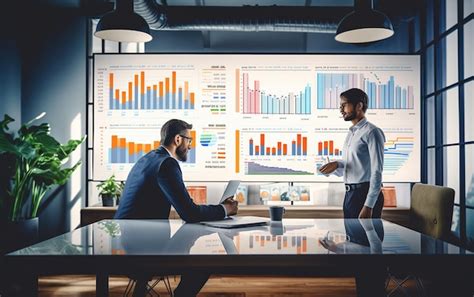 Premium Ai Image Young Colleagues And Charts Business Brainstorming