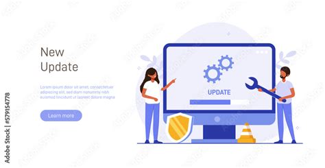 vetor de system or web application upgrade procedure concept of