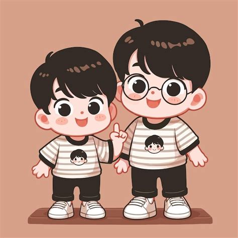 A Flat Illustration Of Cute Asian Dad And Son Premium Ai Generated Vector