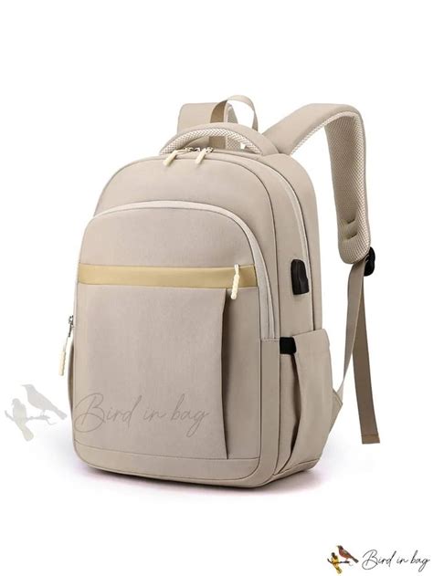 Bird In Bag Simple Nylon Usb Charging Street Fashion Unisex Backpack