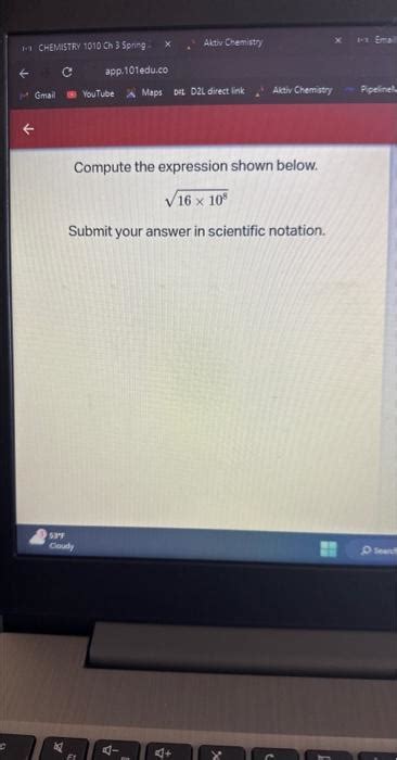 Solved Compute The Expression Shown Below 16108 Submit Chegg Com