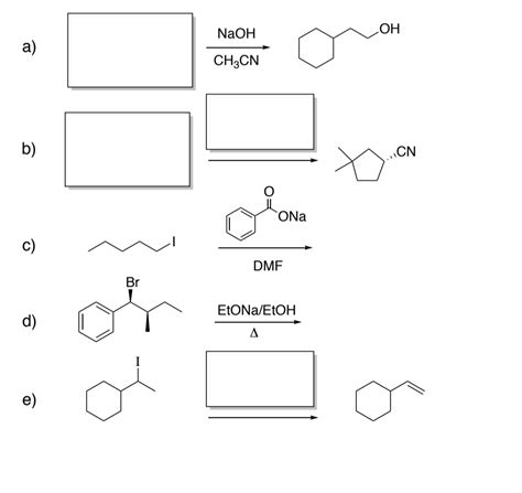 solved for each of the following reactions please fill in