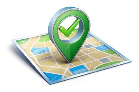Checkmark Icon Approvement Concept Geolocation Map Mark Point Location 3d Realistic Vector