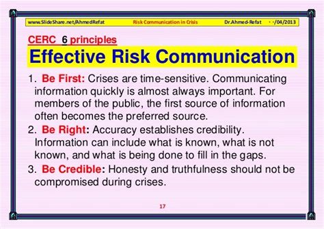 Risk And Crisis Communication Cerc
